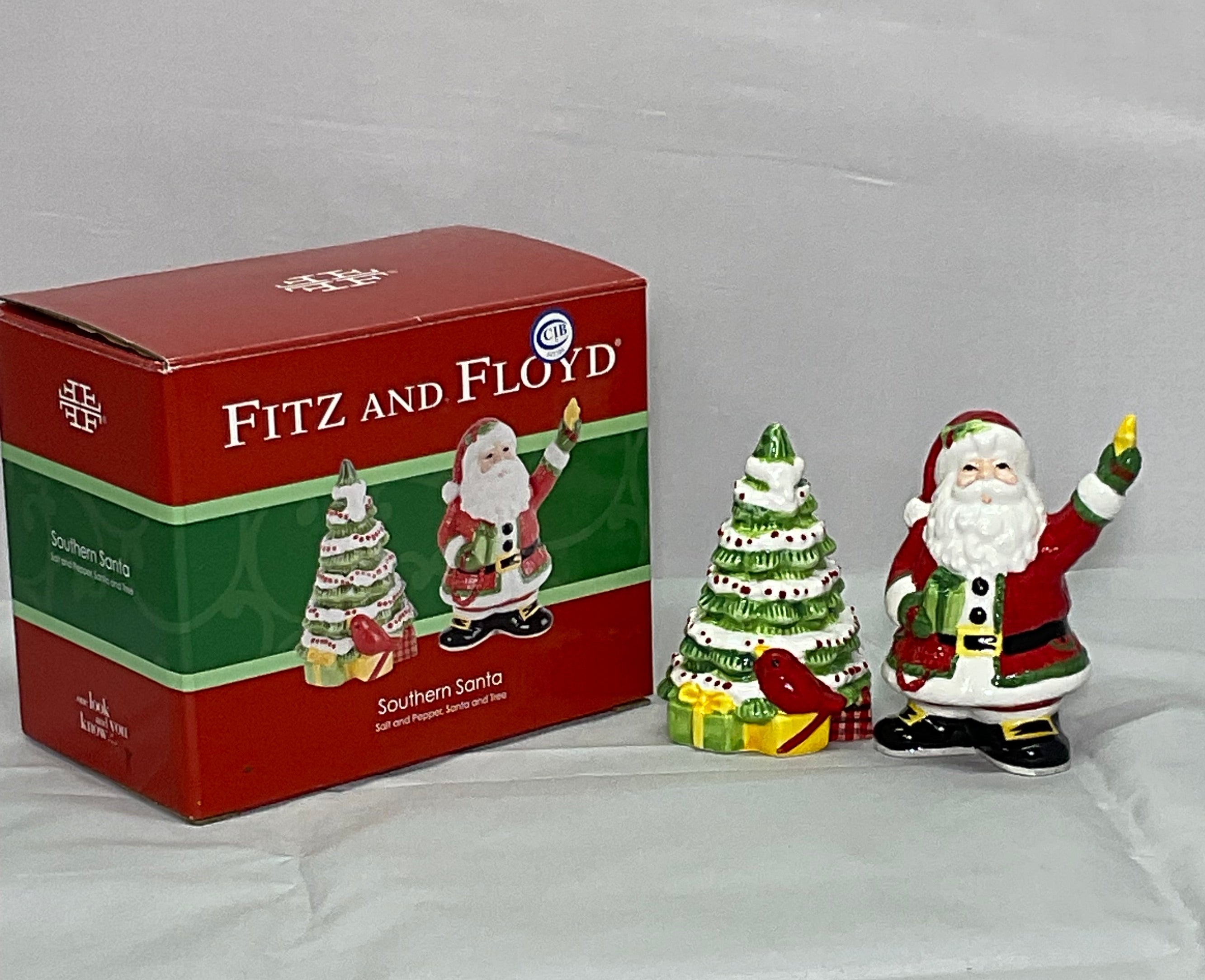 Fitz and Floyd Southern Santa and Christmas Tree Salt and Pepper Shake ...