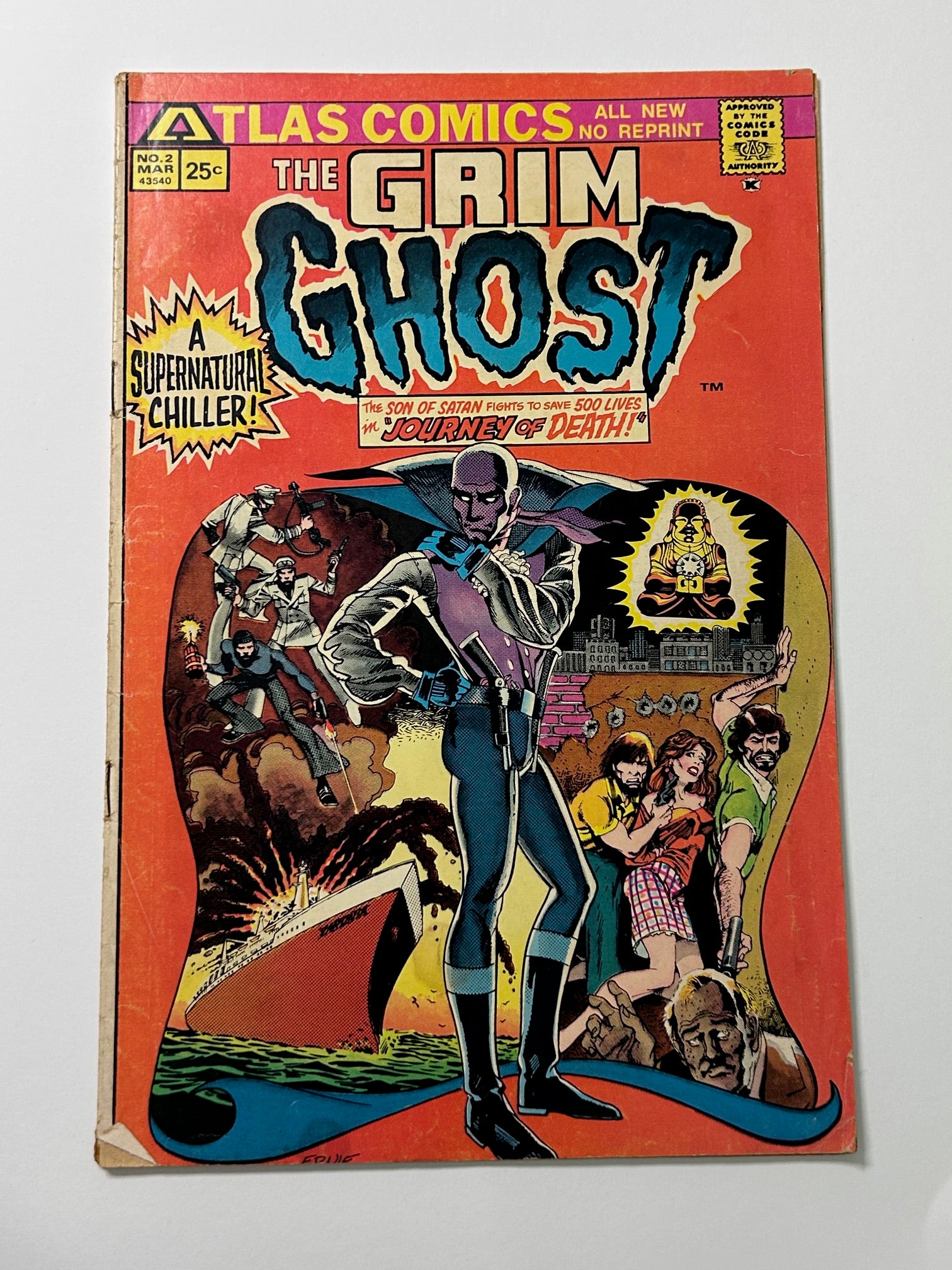 Grim Ghost #2 Volume 1 Vintage 1975 Atlas Seaboard Comic Book ...